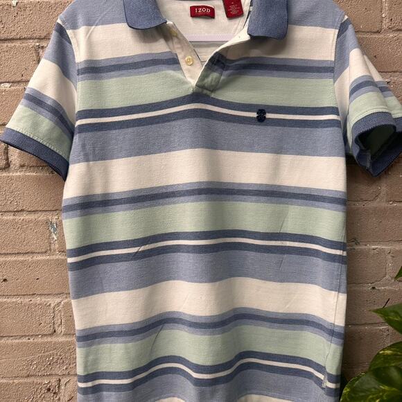 Izod | Shirts | Vintage Izod Lacoste Polo Shirt Mens Medium Pastel Striped Golf Tennis 9s Y2k ...